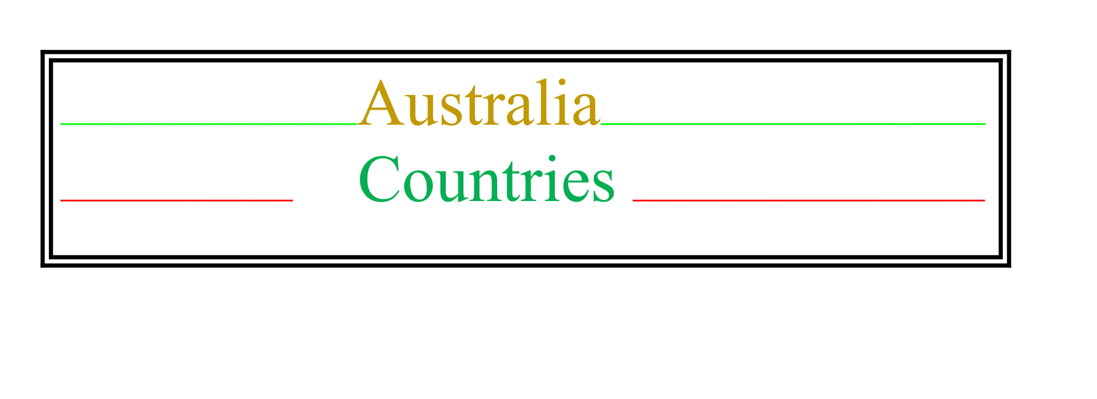 Australia Countries